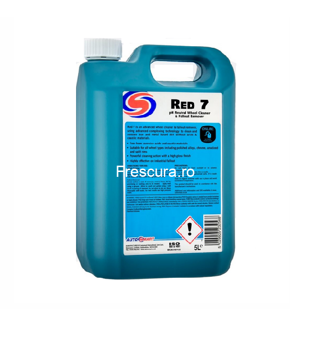 Autosmart UK. RED7 - tratament decontaminare jante PH neutru 5lt - Frescura